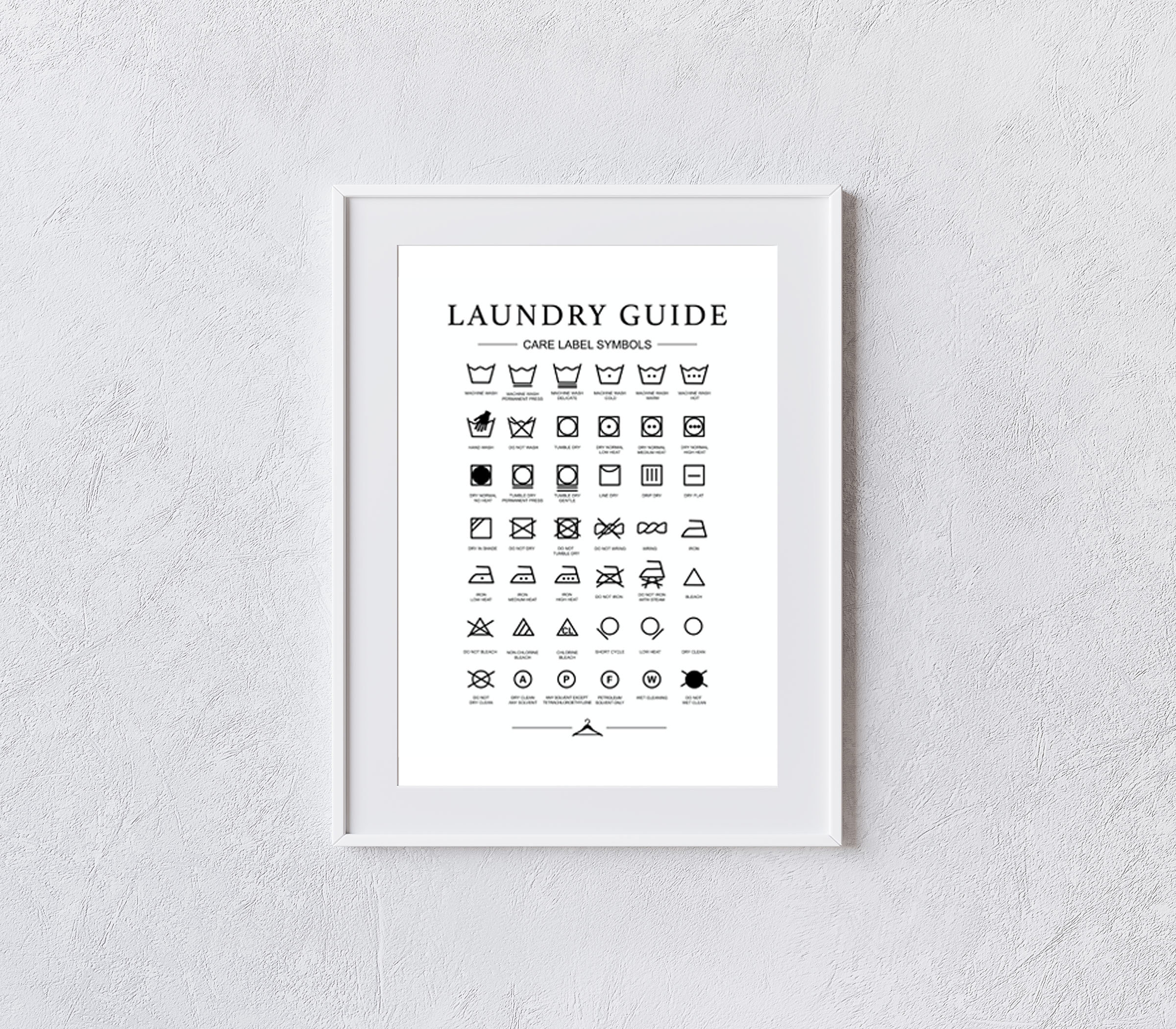 Laundry Symbol Guide Printable | Laundry Room Sign - Etsy