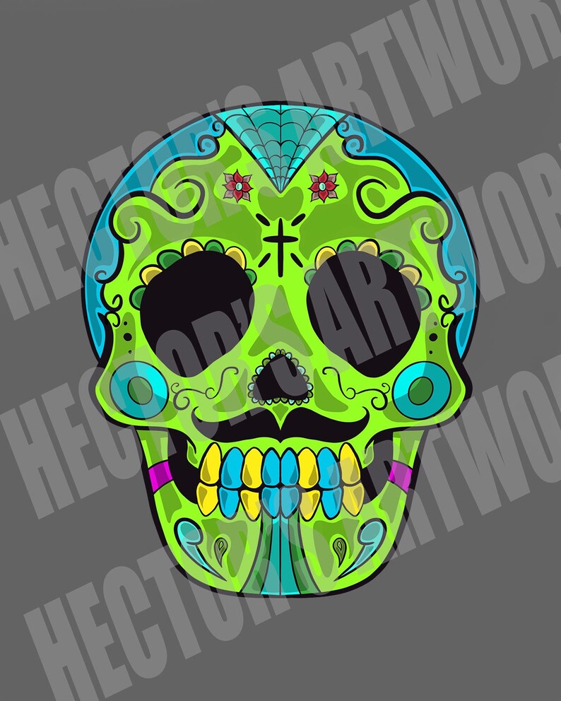 Sugar Skulls PNG Bundle | Sublimation Designs | Digital Backgrounds ...