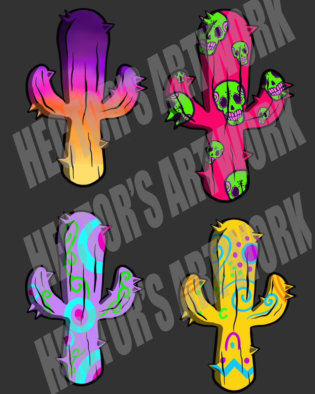 Cactus PNG Set | Halloween | Desert | Digital Artwork | Digital ...