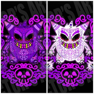 Sugar Skull Ghosts 2 PNG Bundle - Etsy