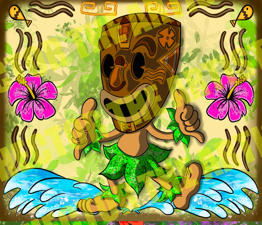 Tiki Man PNG | Hawaiian Sublimation Designs | Tiki Digital Paper ...