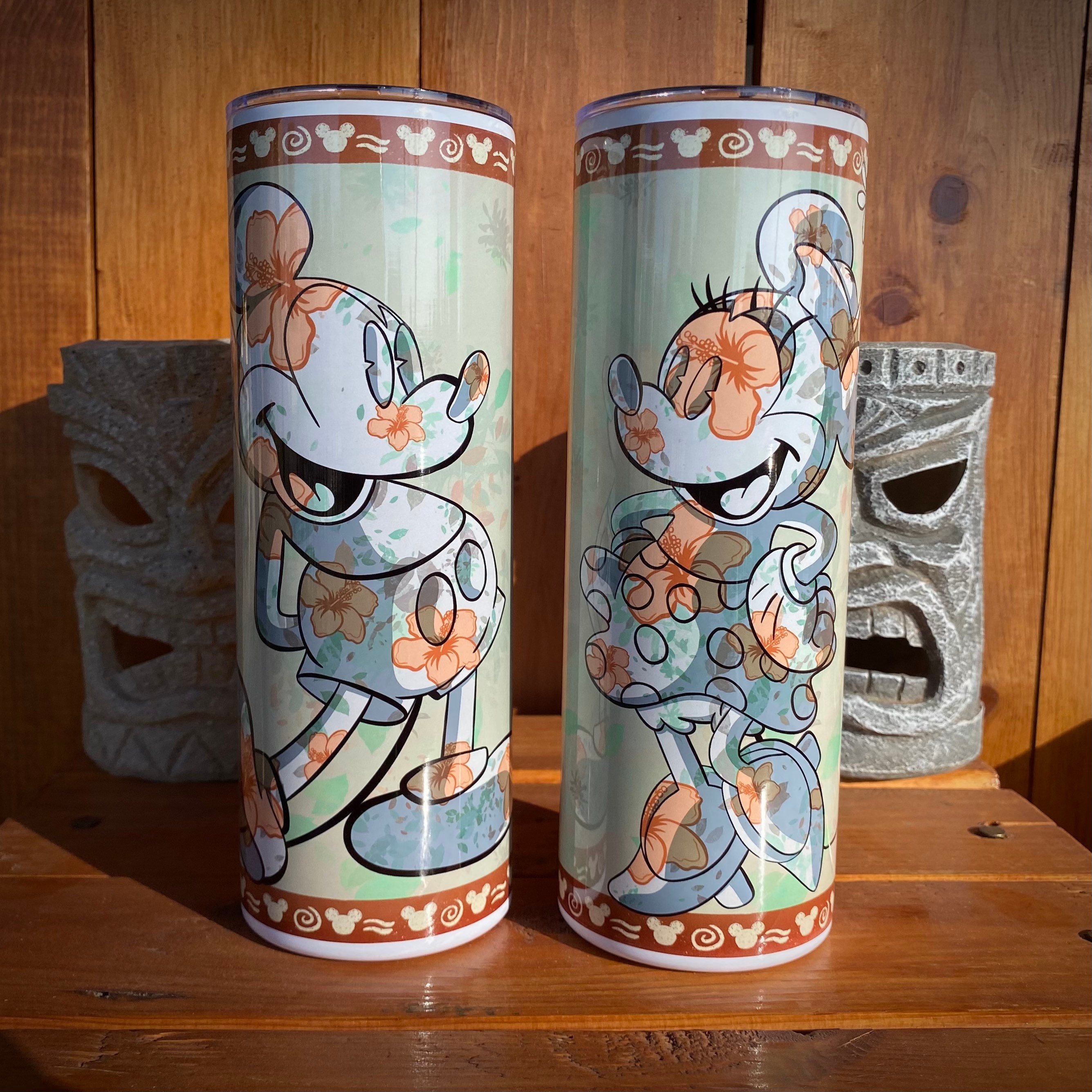 Hibiscus Mouse Tumbler Set Tiki Tropical Tumbler - Etsy