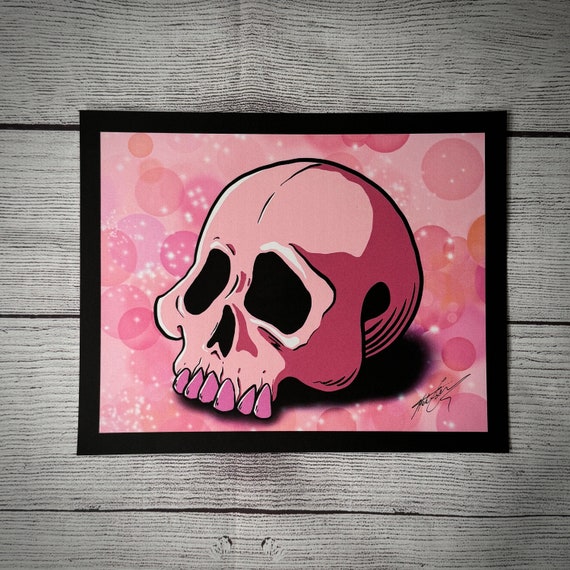 Pink Skull Drawing