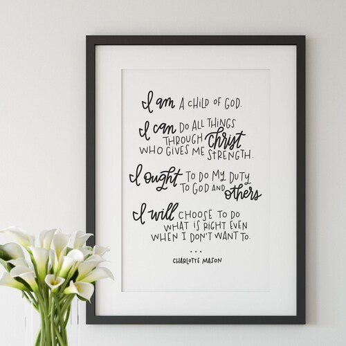 Charlotte Mason Quote Homeschool Art Print Classroom - Etsy
