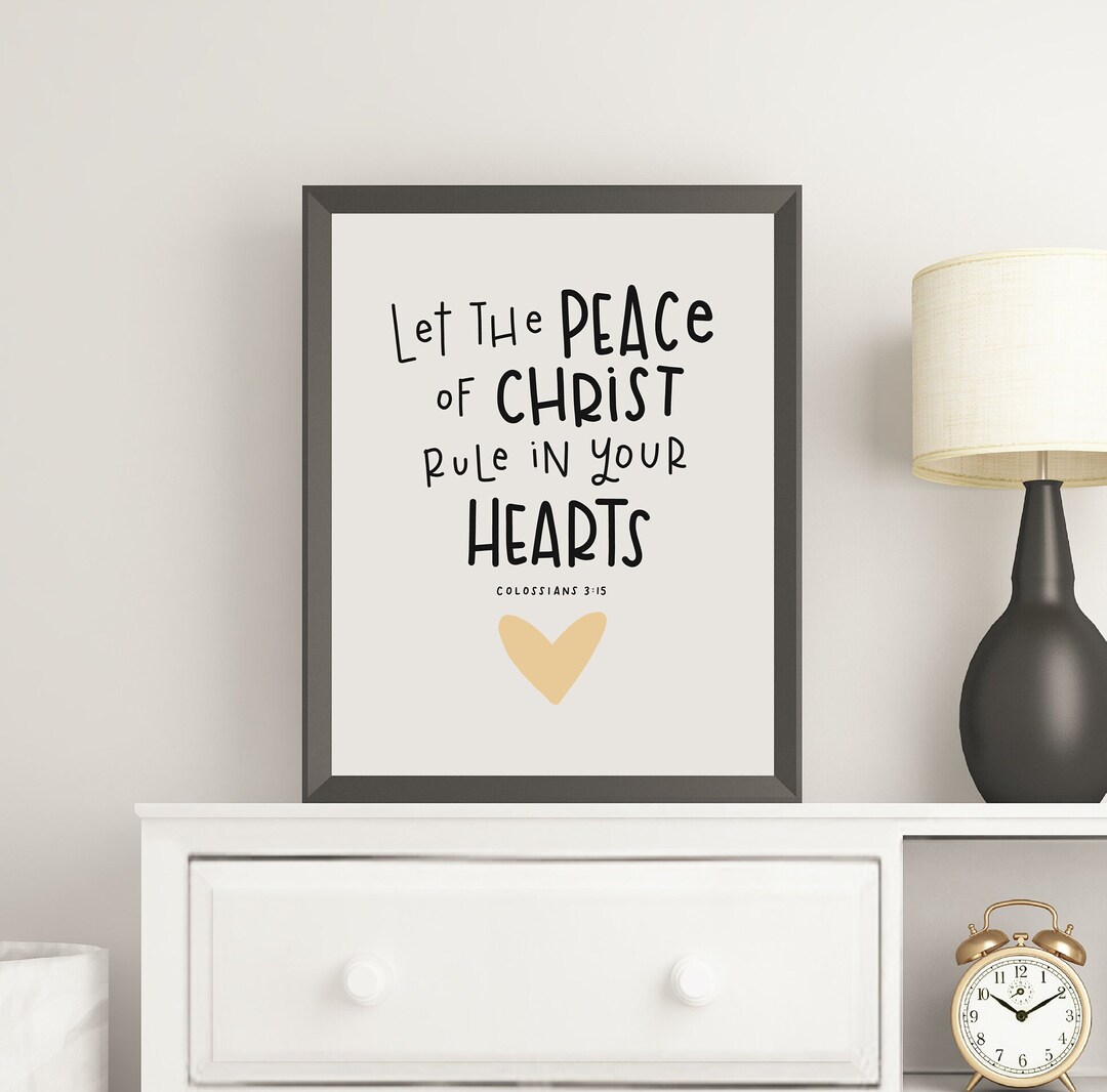 Peace of Christ, Peace Hand Bible Verse, Fun Art Print, Modern Design ...