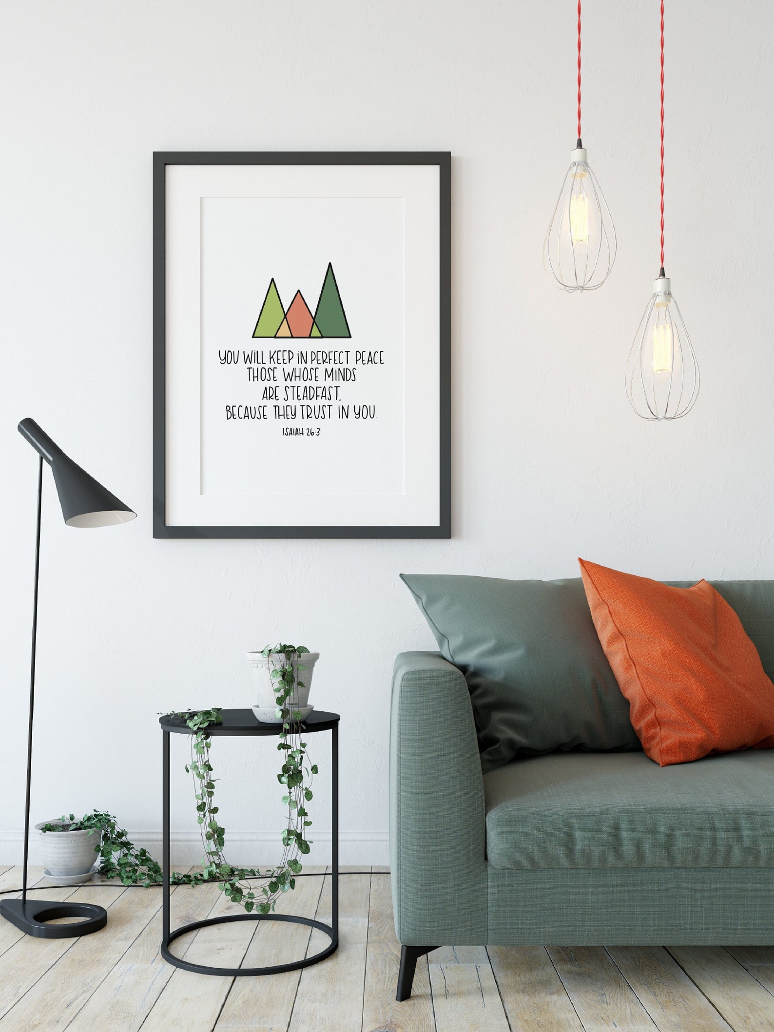 Modern Bible Verse Peace Print, Isaiah Hand Lettered Scripture Art, Old ...