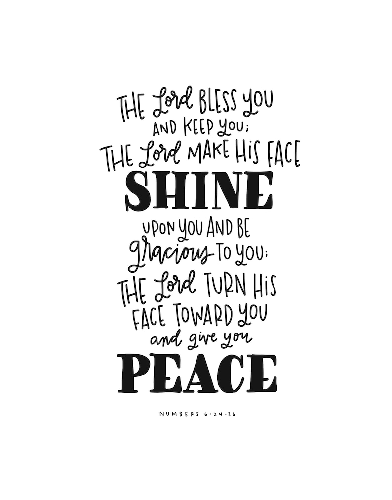 The Lord Bless You, Benediction, Blessing Art, Bible Verse Printable - Etsy