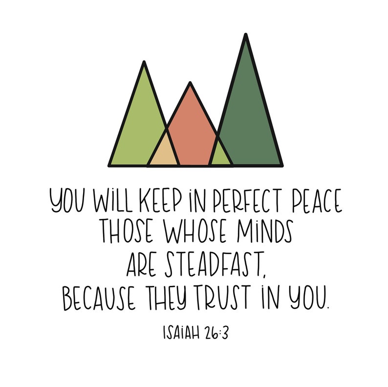 Modern Bible Verse Peace Print, Isaiah Hand Lettered Scripture Art, Old ...