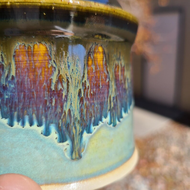 Metallic Drip Handmade Stoneware Bottle With Cork - Etsy