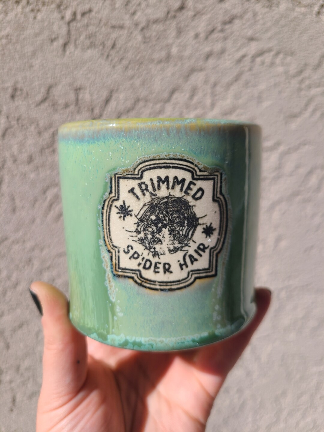 Stoneware Trimmed Spider Hair Cup - Etsy