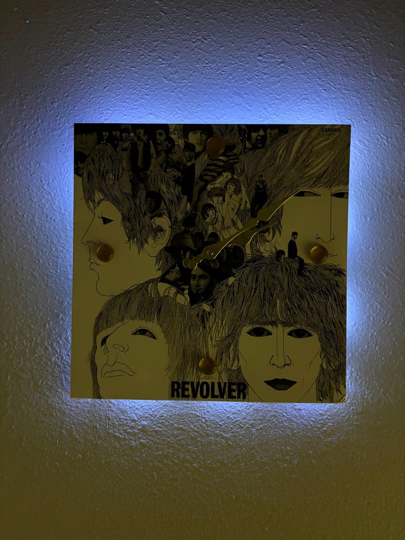 The Beatles—revolver Lighted Vinyl Album Cover Clock - Etsy