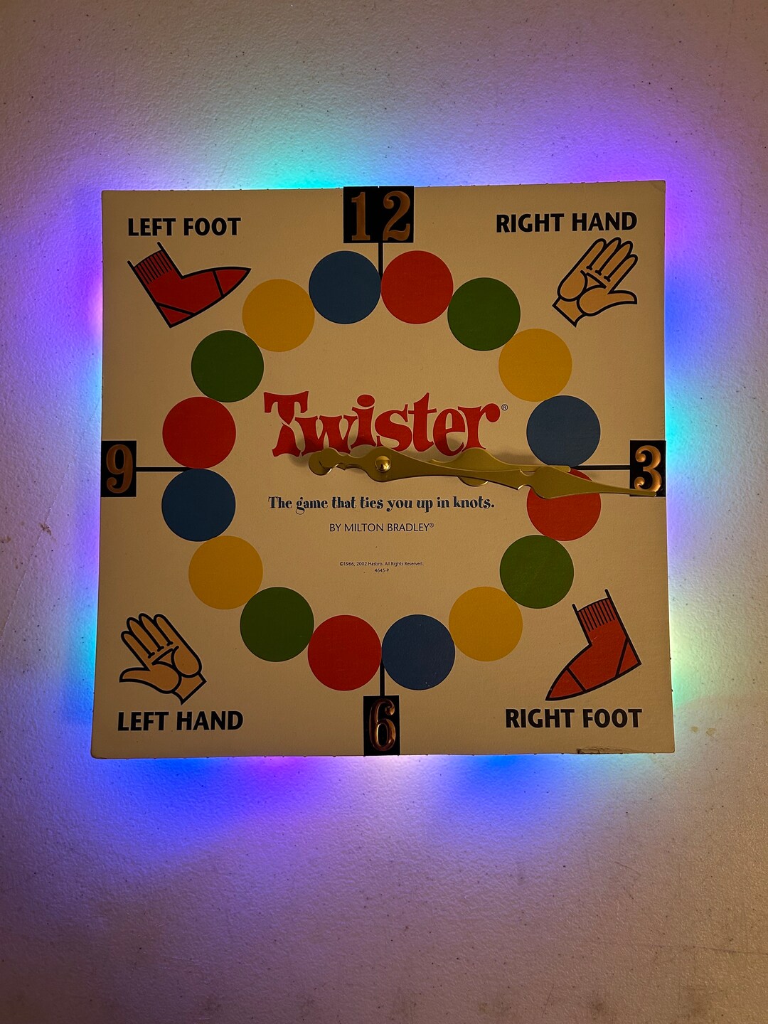 Square Twister Spinner Clock W/numbers - Etsy