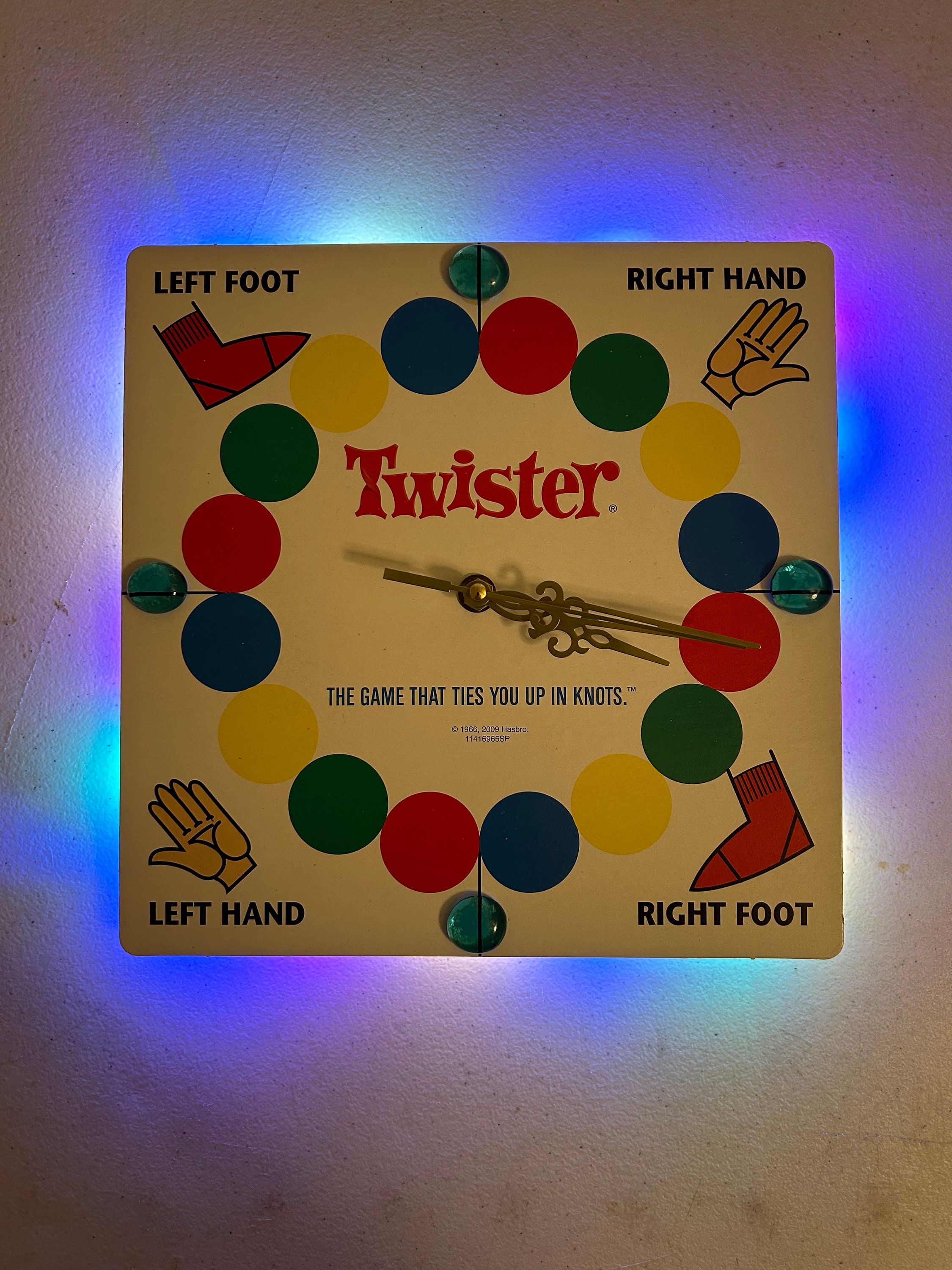 Square Twister Spinner Clock W/gemstones - Etsy