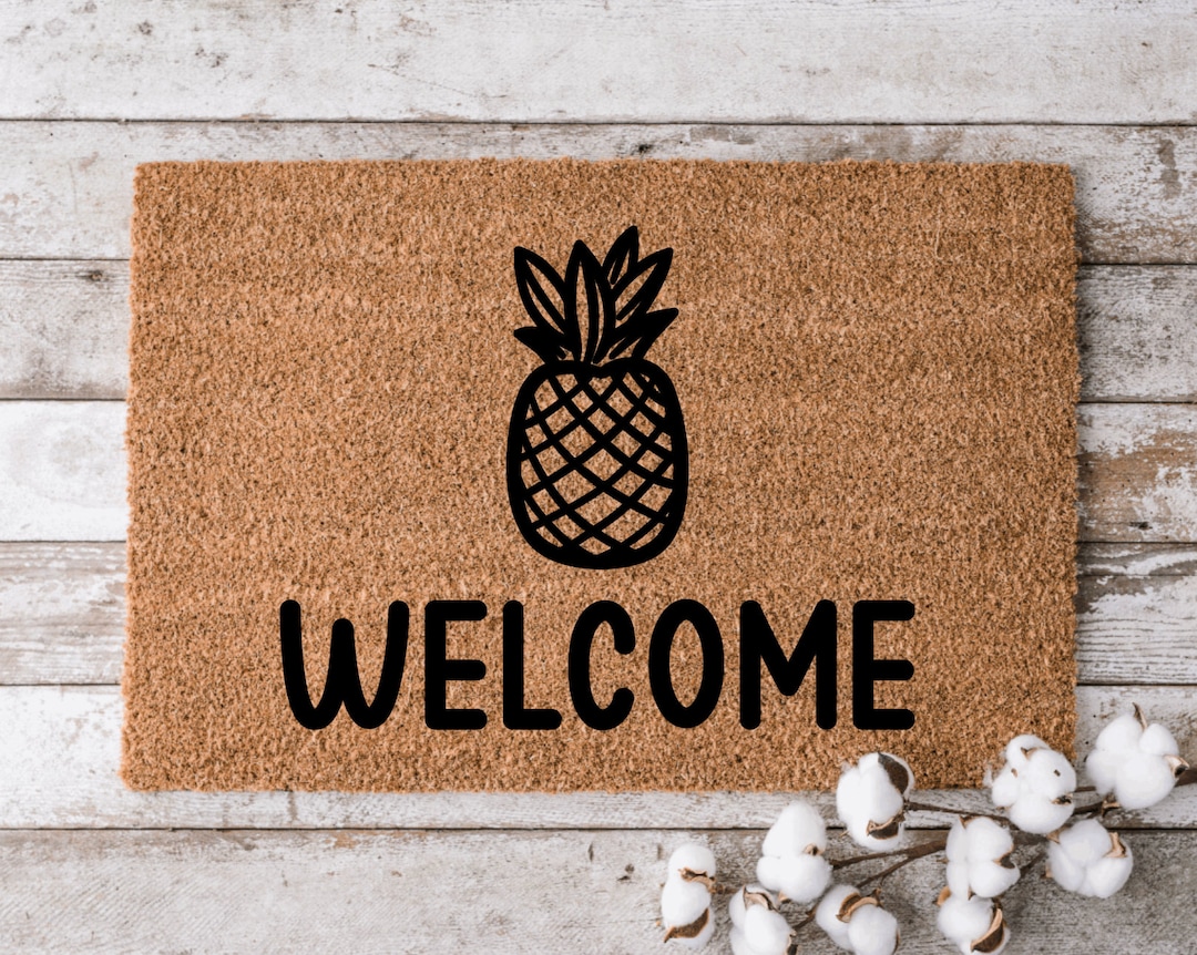 Pineapple Welcome Doormat | Custom Welcome Mat | Cheerful Gift ...