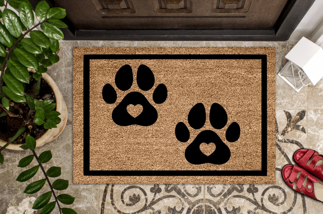 Paw Print Pet Family Doormat Welcome Mat Dog Door Mat - Etsy