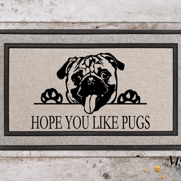 Pug Welcome Mat - Etsy