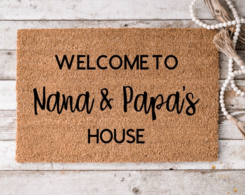 Welcome to Nana and Papa's House Custom Welcome Mat - Etsy