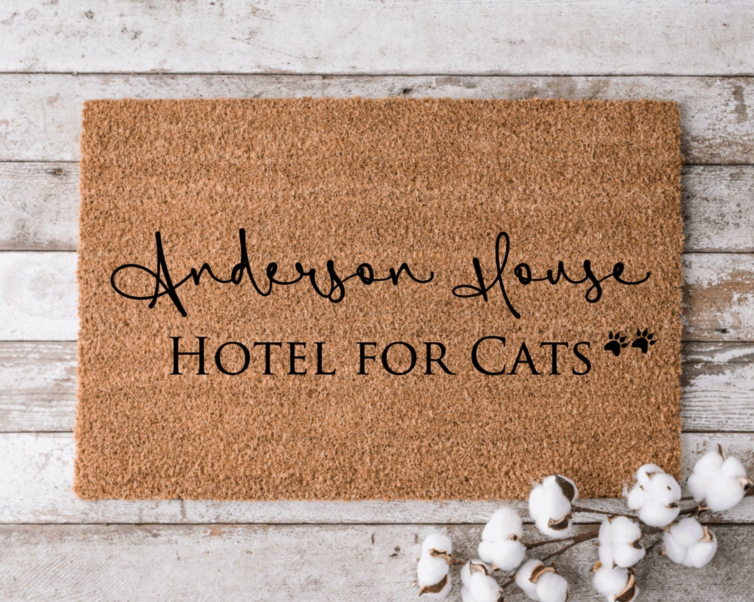 Hotel for Cats Doormat | Wedding Gift | Custom Doormat | Personalized ...