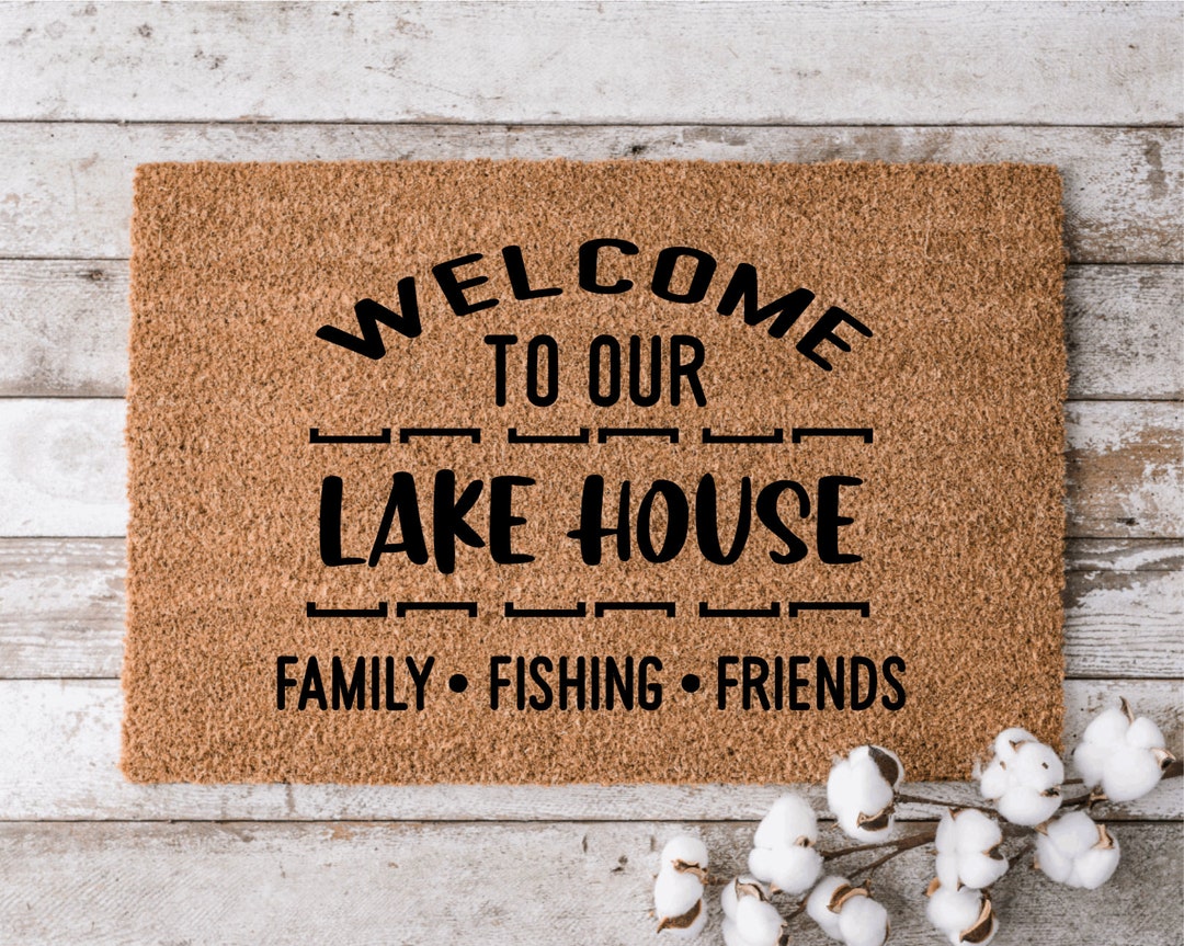 Welcome to Our Lake House | Custom Welcome Mat | Cheerful Gift ...