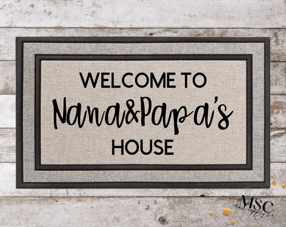Welcome to Nana and Papa House Custom Welcome Mat Cheerful | Etsy