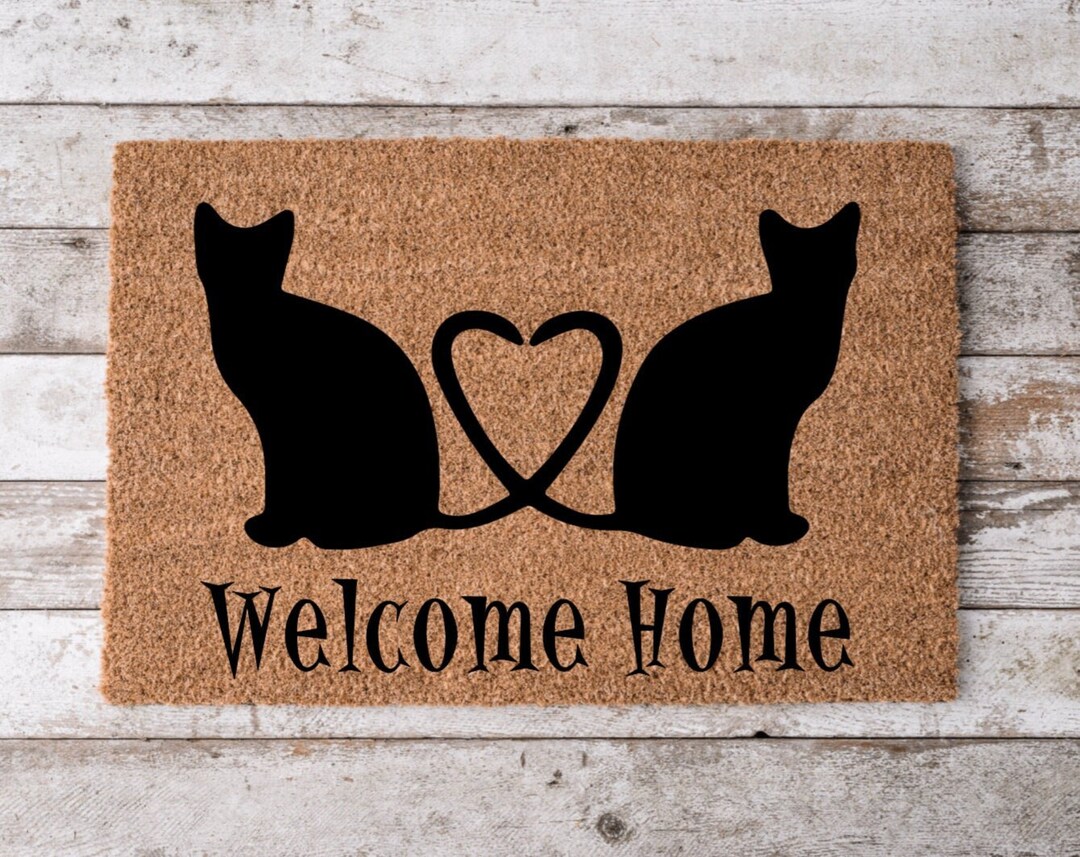Welcome Home Cat Doormat | Natural Coir Fiber Mat - Etsy