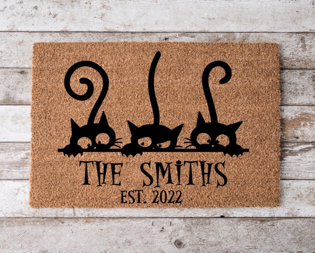 Welcome Home Cat Housewarming Gift | Custom Doormat | Personalized ...