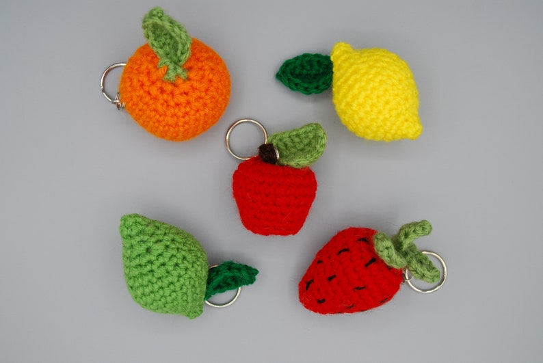 Crocheted Food Keychains (11 Designs and Customizable Variations) - Etsy