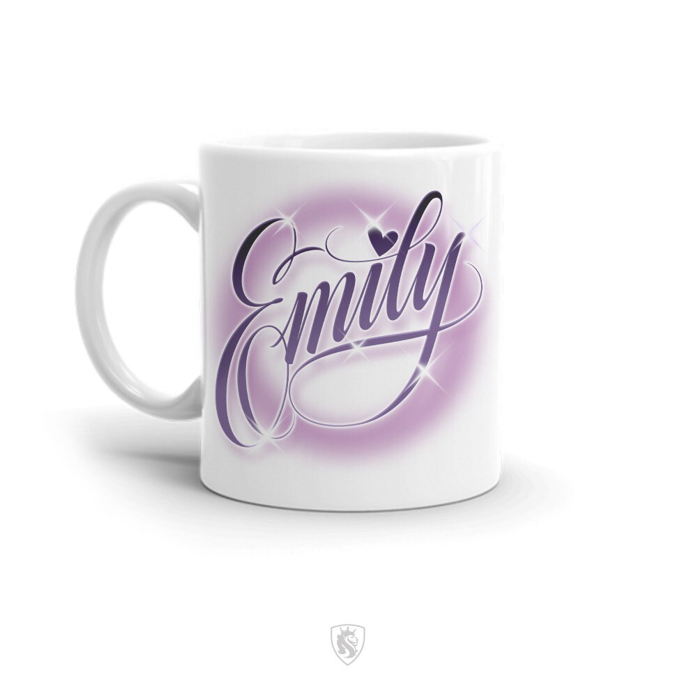 Airbrush Style Name on A Mug - Customized Mug - Personalized Mug - Etsy