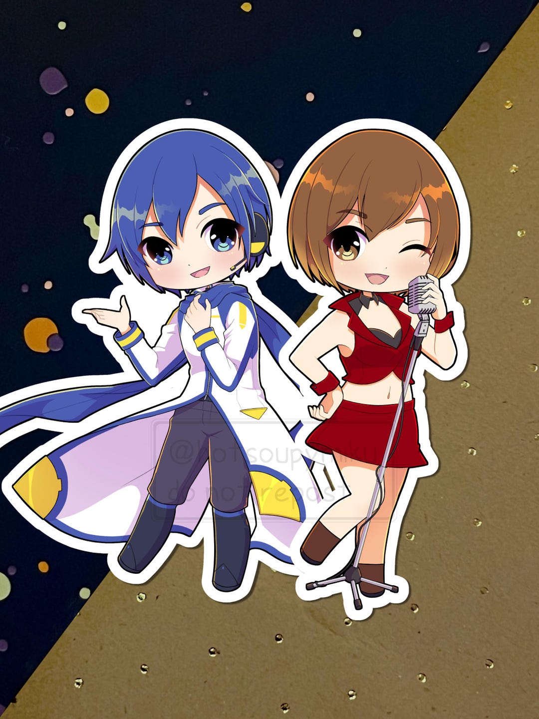 Kaito and Meiko Vinyl Sticker - Etsy