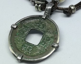 Sterling Silver Frame Ancient Chinese Coin About 1000 Years | Etsy