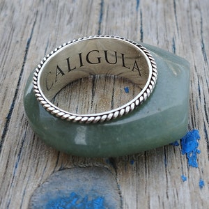 ONLY ONE Emperor Caligula Ring Sterling Silver Green Jade Stone ...