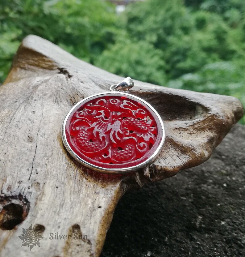 Red Dragon Pendant Carnelian Sterling Silver Jewelry Design | Etsy