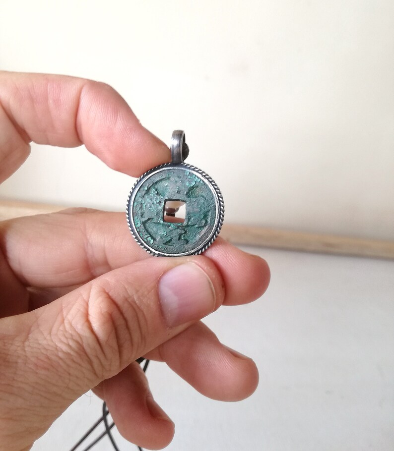 Sterling Silver Frame Ancient Chinese Coin About 1000 Years | Etsy