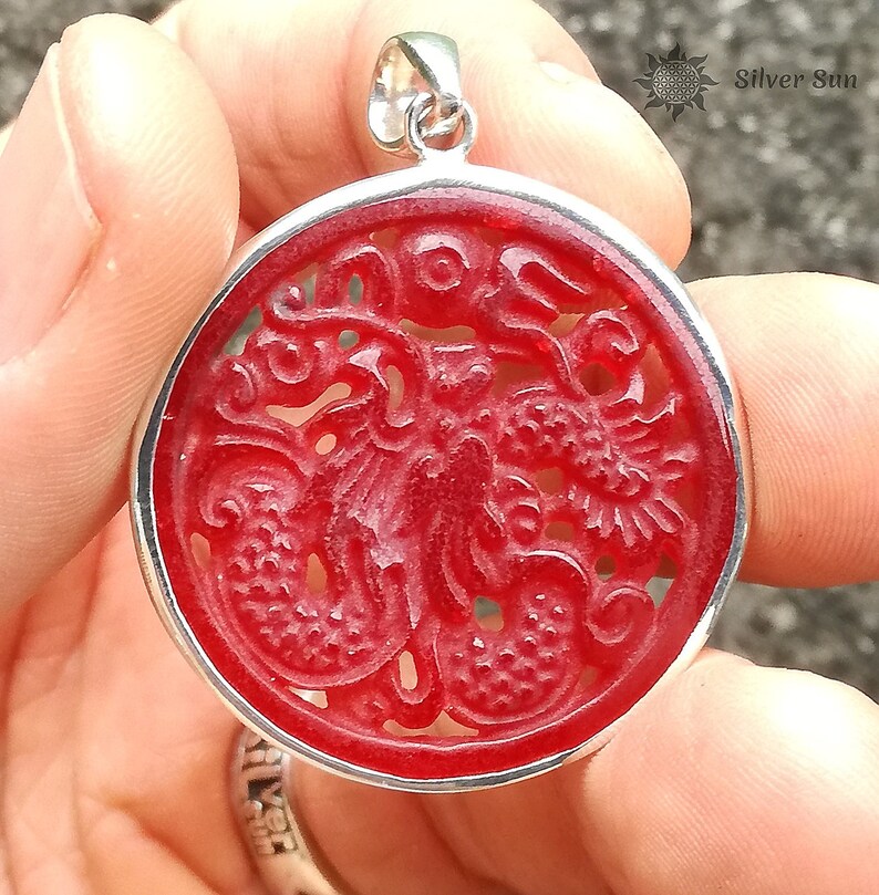 Red Dragon Pendant Carnelian Sterling Silver Jewelry Design - Etsy
