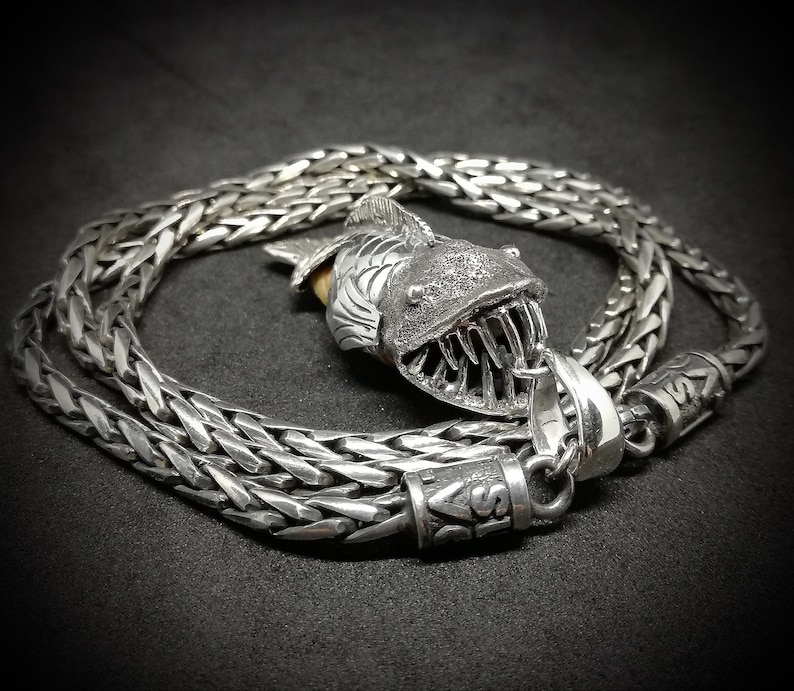 Angler Deep Sea Fish Pendant Chain Sterling Silver Diameter | Etsy