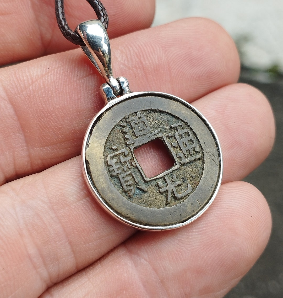 ONLY ONE Real Ancient Chinese Coin Age About 1000 Years Frame Sterling ...