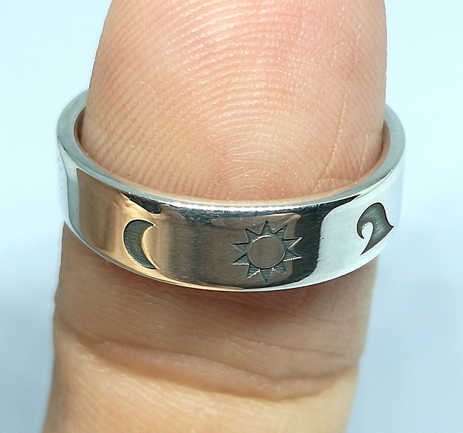 FOR FINGERS FOOT Ring Moon Sun Wave Free Size Sterling Silver - Etsy