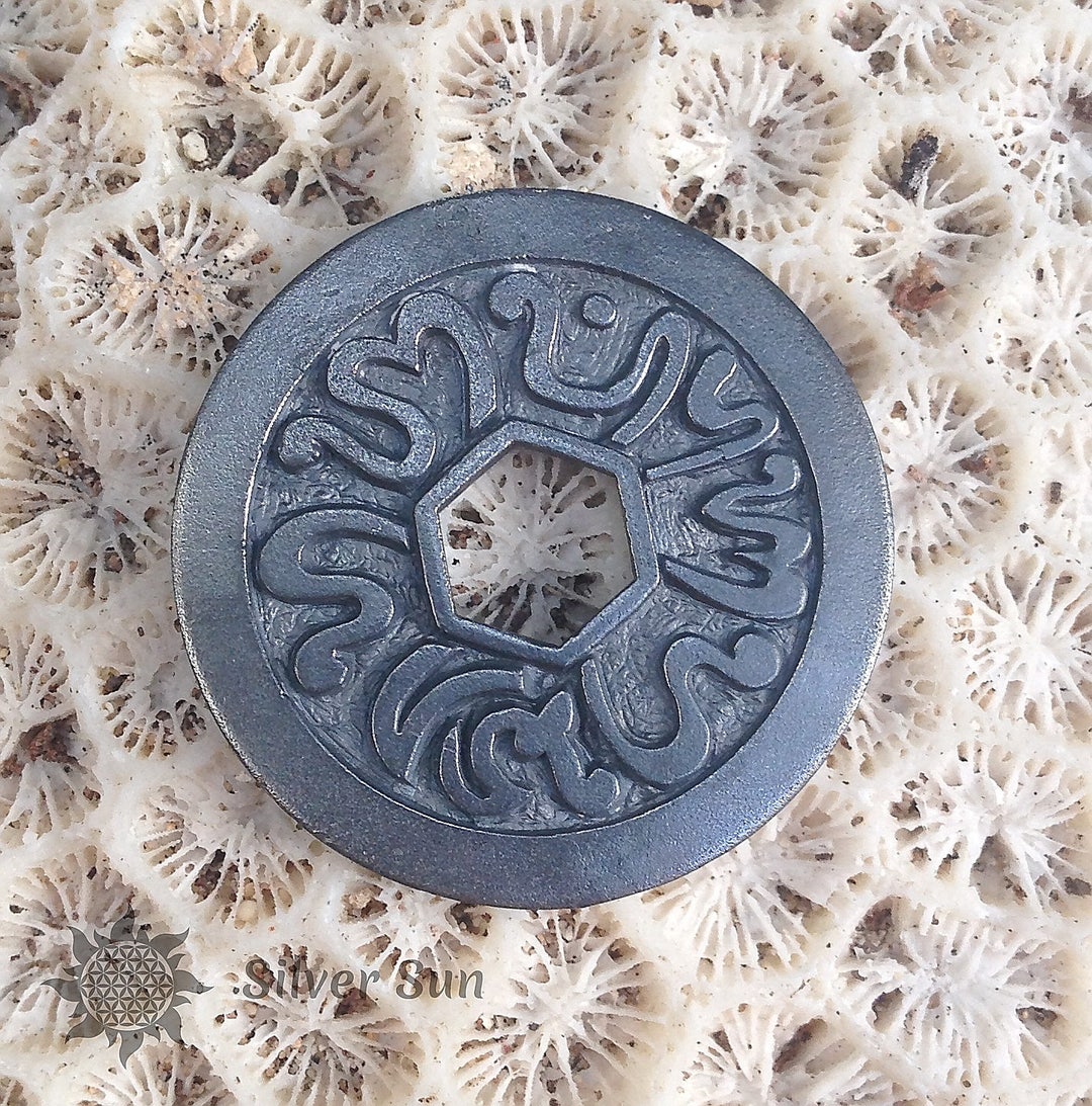 Old Style Bali Sterling Silver Black Coin Pendant Silver Sun Style ...