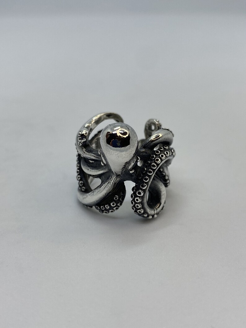 Blue Sapphire Sterling Silver Octopus Ring Includes Branded - Etsy