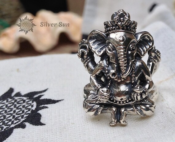 Sterling Silver Ganesha Ring Jewelry Design Includes Branded | Etsy