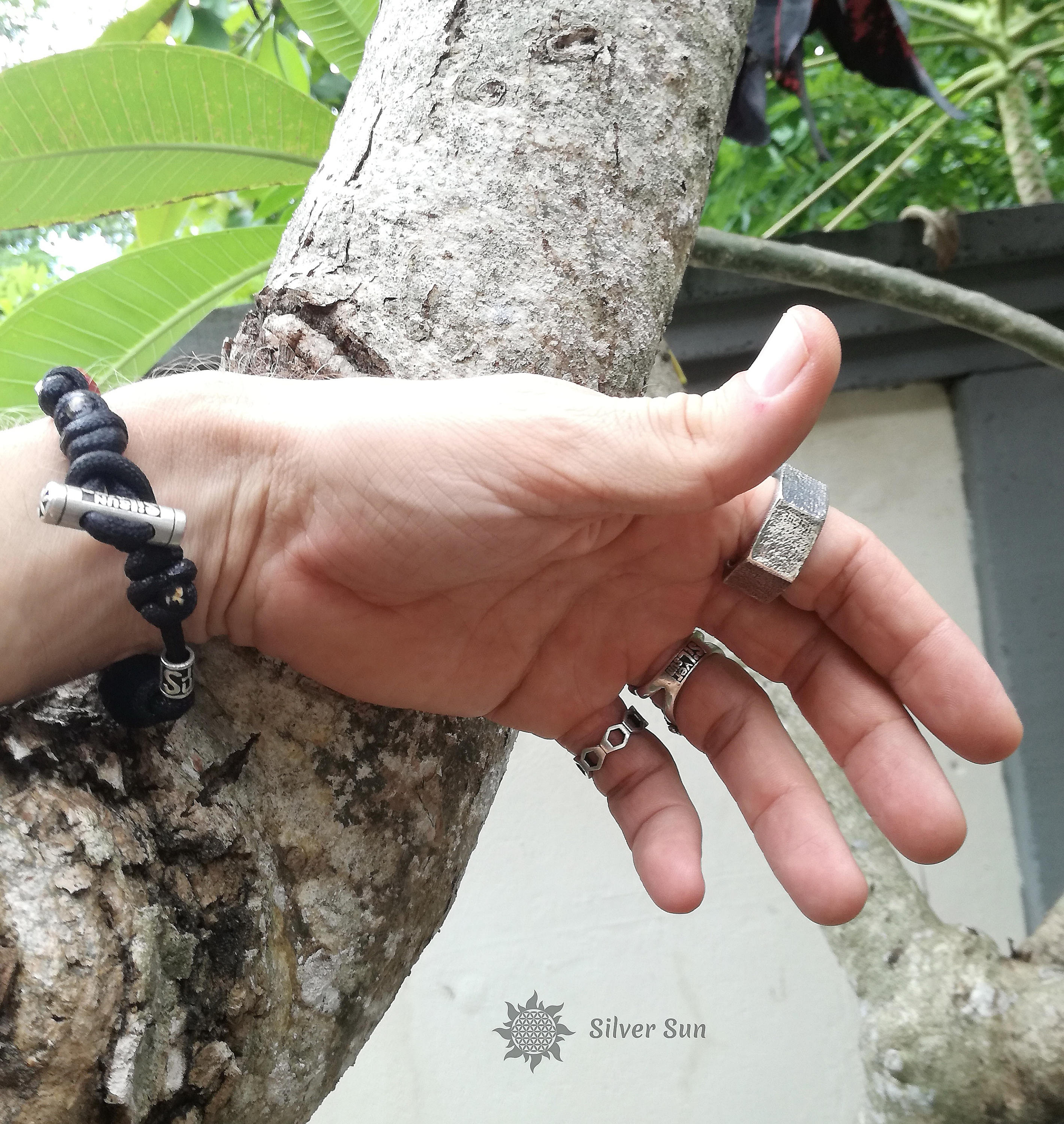 Old Techno Style Ring - Nut Sterling Silver Includes Branded Packaging ...