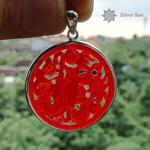 Red Dragon Pendant Carnelian Sterling Silver Jewelry Design Silver Sun ...