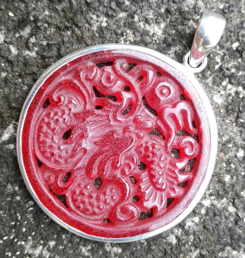 Red Dragon Pendant Carnelian Sterling Silver Jewelry Design | Etsy