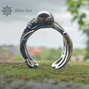 Sterling Silver Octopus Ring Eyes Black Diamonds Africa Jewelry Design ...