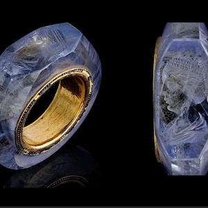 ONLY ONE Emperor Caligula Ring Yellow Gold 22K Blue Obsidiancolor Color ...