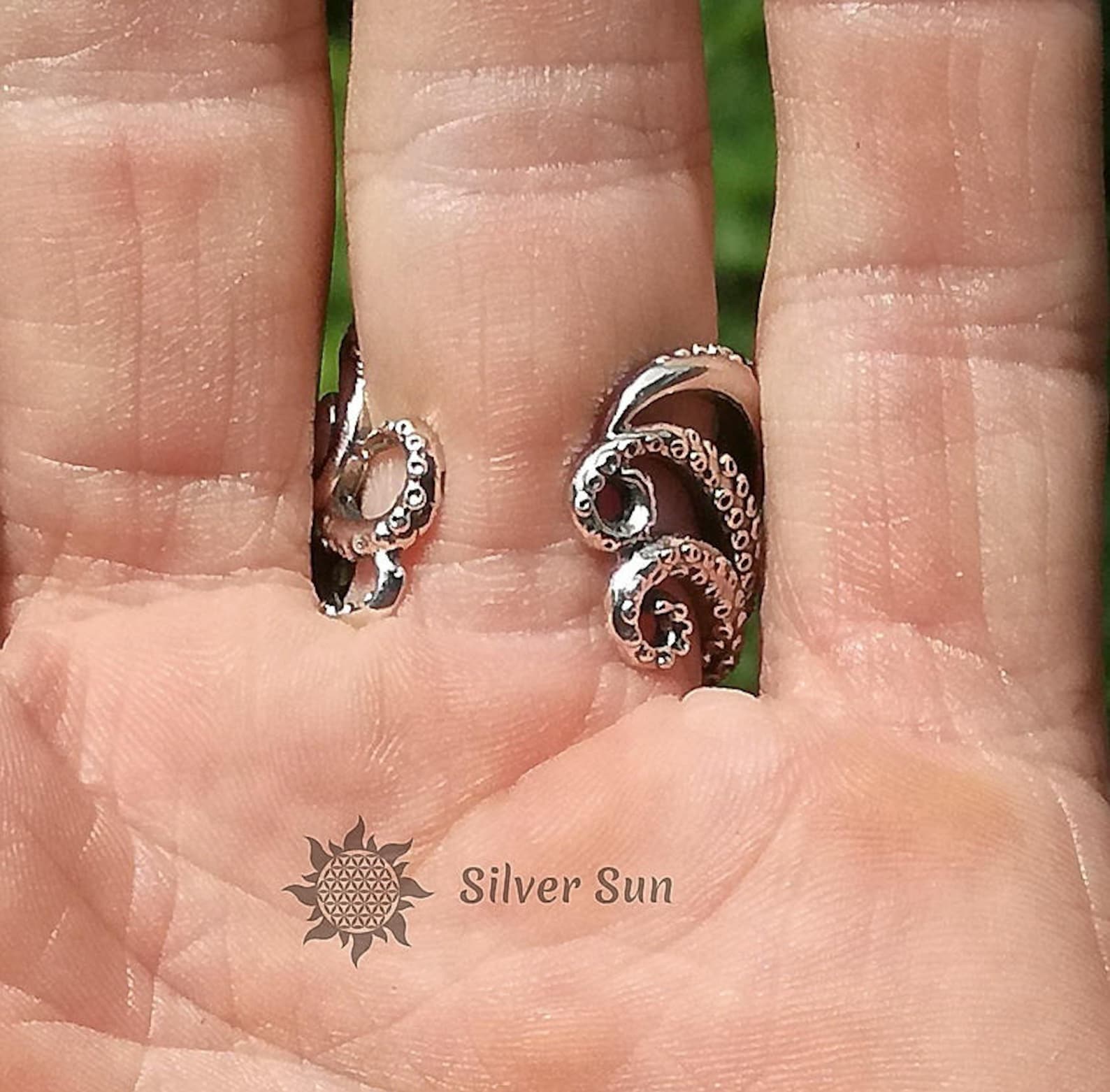 Sterling Silver Octopus Ring Eyes Black Diamonds Africa | Etsy
