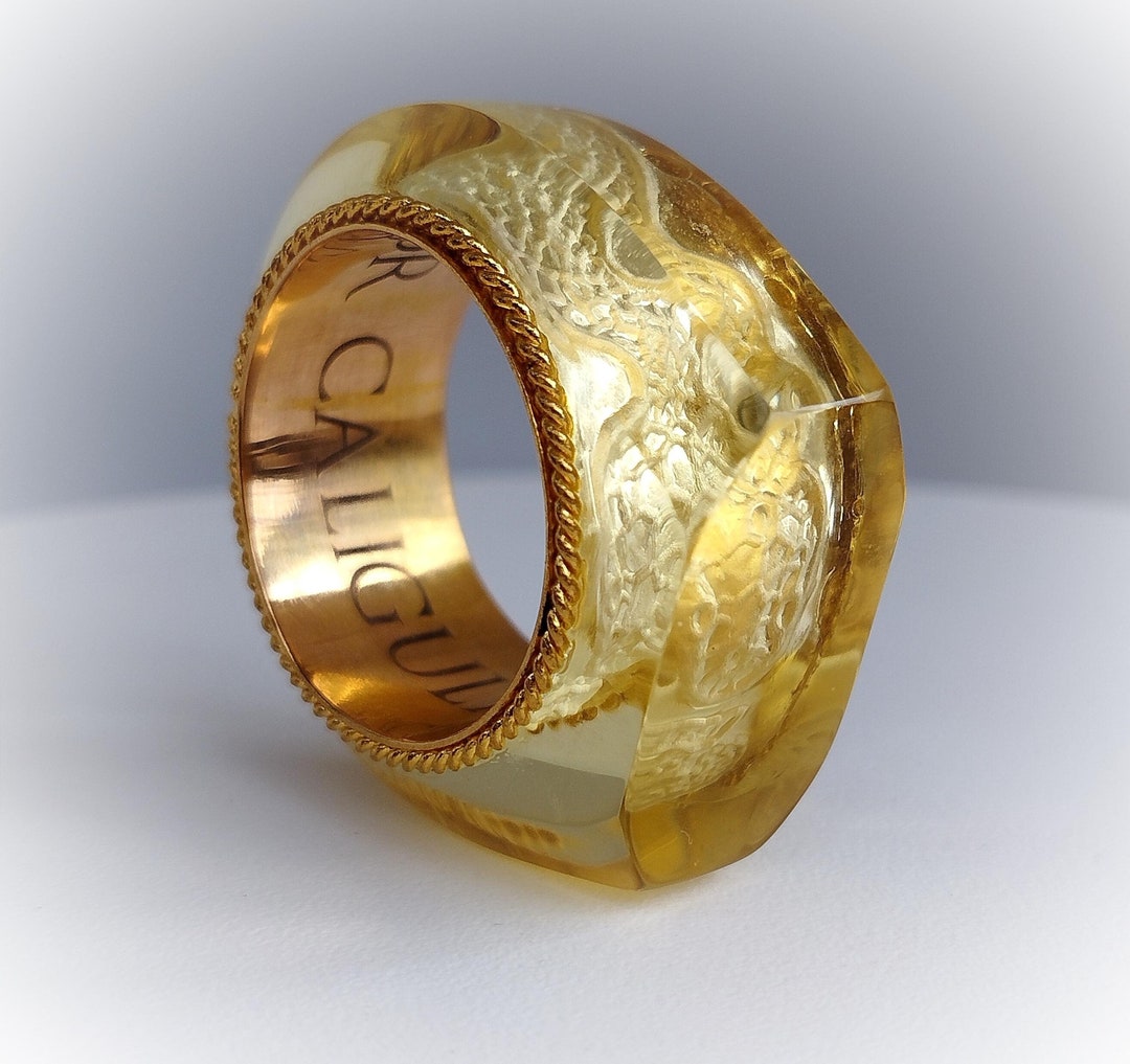 Emperor Caligula Unique Ring Yellow Gold 18K Yellow Citrine Stone ...