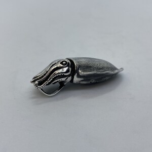 Cuttlefish Pendant Sterling Silver Multi-colored Crystals Black Nylon ...