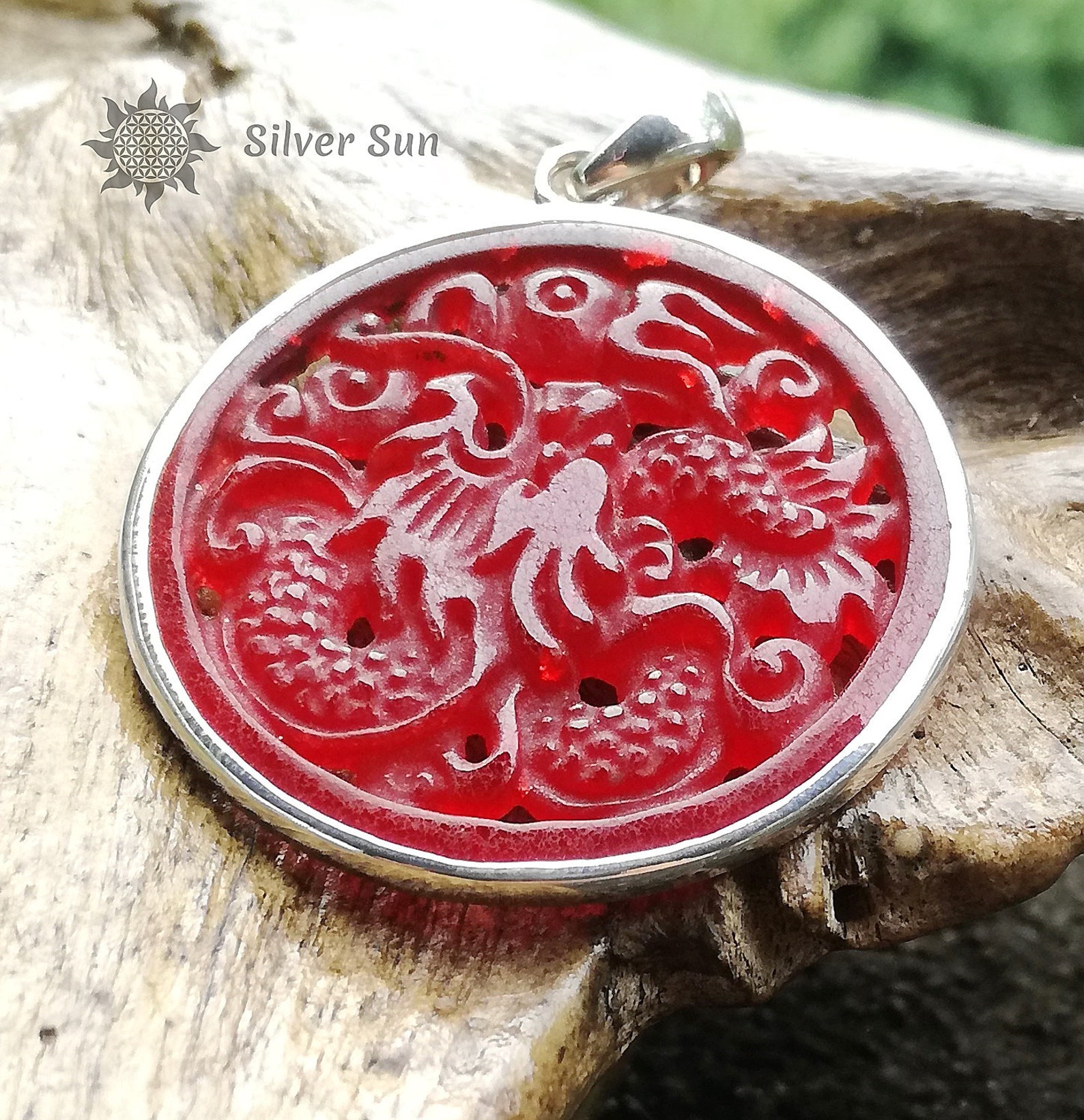 Red Dragon Pendant Carnelian Sterling Silver Jewelry Design | Etsy