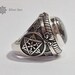 Sterling Silver Ring Black Magnesite Stone Sacred Geometry Merkaba ...